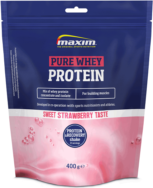 Maxim Pure Whey Proteine - Strawberry - 400 gram - Maxim - Sports ...